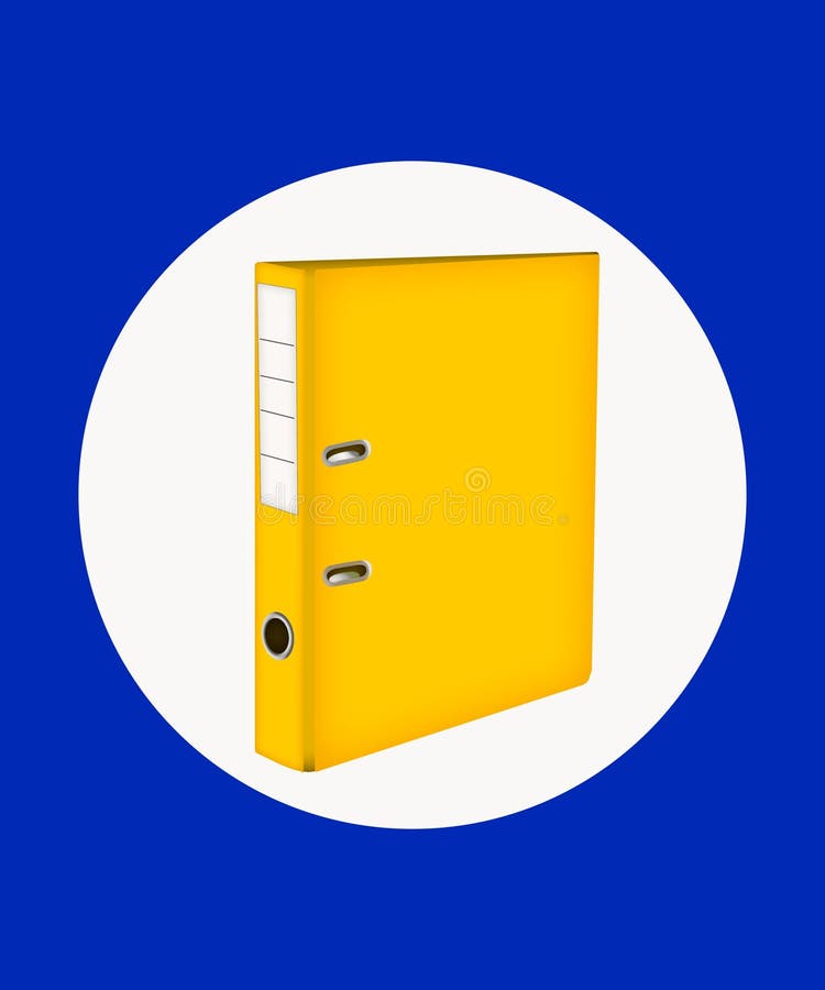 Yellow File Folder. Ring Binders Stock Illustration - Illustration of ...