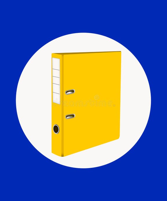 Yellow File Folder. Ring Binders Stock Illustration - Illustration of ...