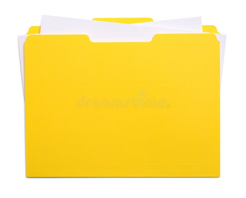 Yellow File with Documents Isolated on White Stock Image - Image of ...
