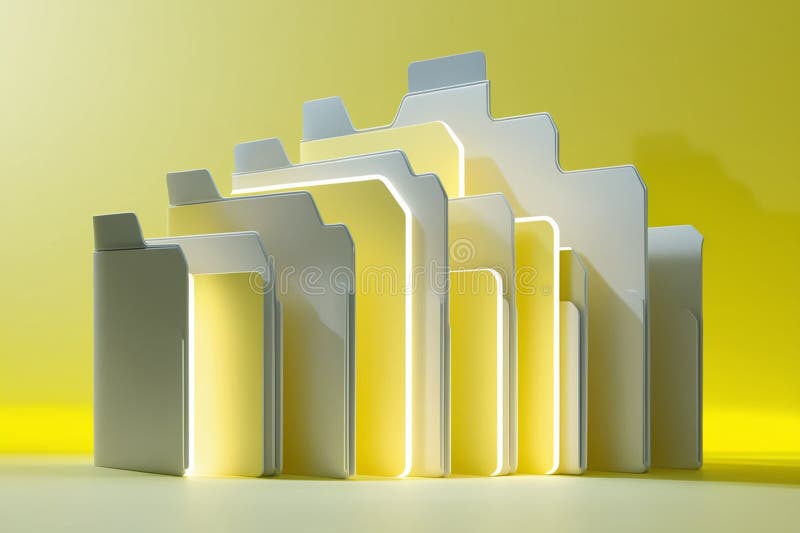 Yellow Files and Folders- Data Storage and Protection Concept ...