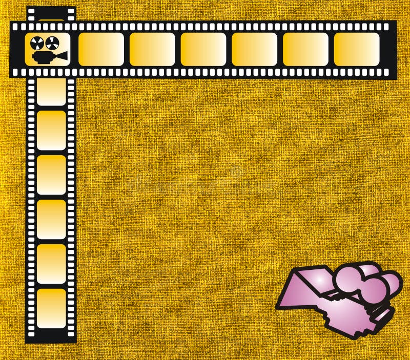 Yellow Film Strip and Pink Camera Stock Illustration - Illustration of ...