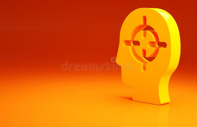Yellow Finding a Problem in Psychology Icon Isolated on Orange ...
