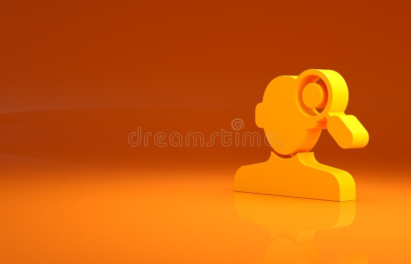 Yellow Finding a Problem in Psychology Icon Isolated on Orange ...