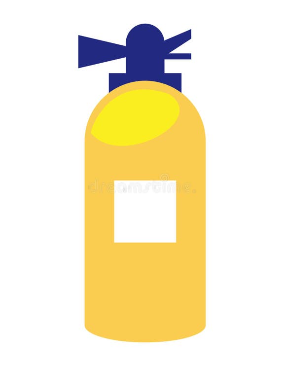 Yellow fire extinguisher stock illustration. Illustration of container ...