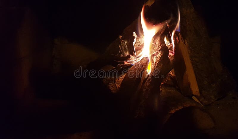 Yellow fire in Fireplace stock image. Image of bright - 137919981