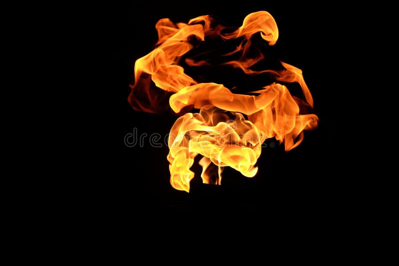 Yellow Fire Flames Isolated on a Black Background Stock Illustration ...