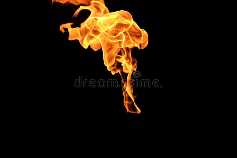 Yellow Fire Flames Isolated on a Black Background Stock Illustration ...