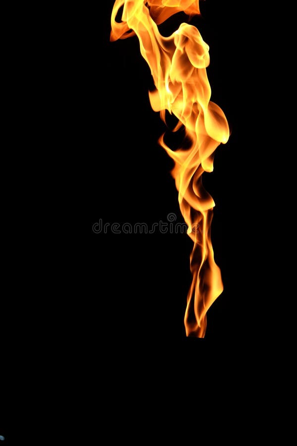 Yellow Fire Flames Isolated on a Black Background Stock Illustration ...