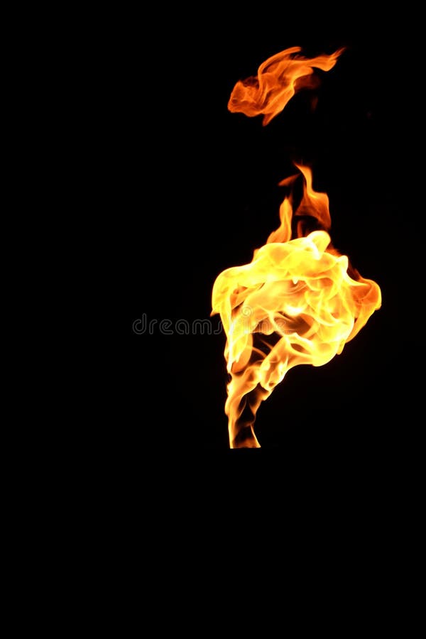 Yellow Fire Flames Isolated on a Black Background Stock Image - Image ...