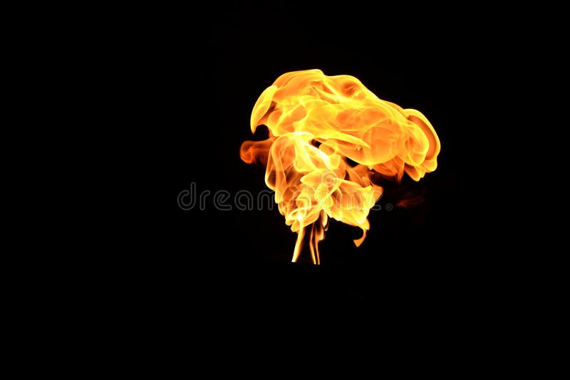 Yellow Fire Flames Isolated on a Black Background Stock Illustration ...
