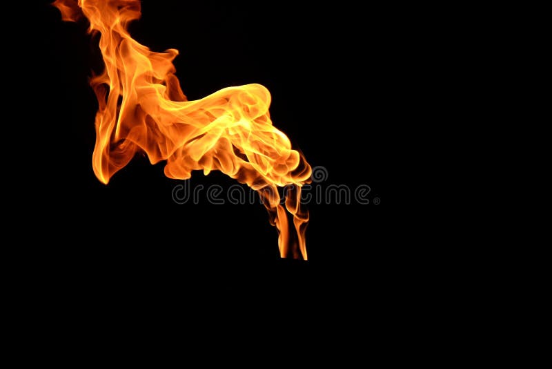 Yellow Fire Flames Isolated on a Black Background Stock Illustration ...