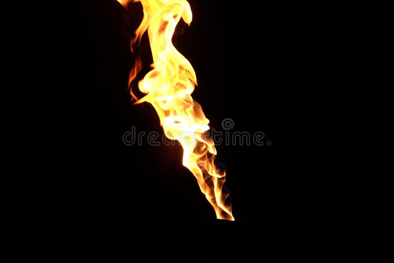 Yellow Fire Flames Isolated on a Black Background Stock Illustration ...