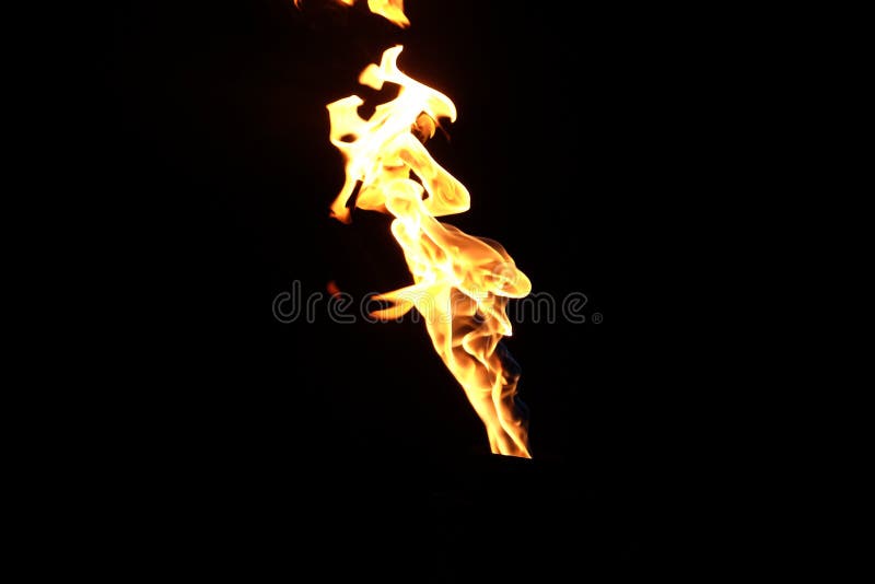 Yellow Fire Flames Isolated on a Black Background Stock Illustration ...
