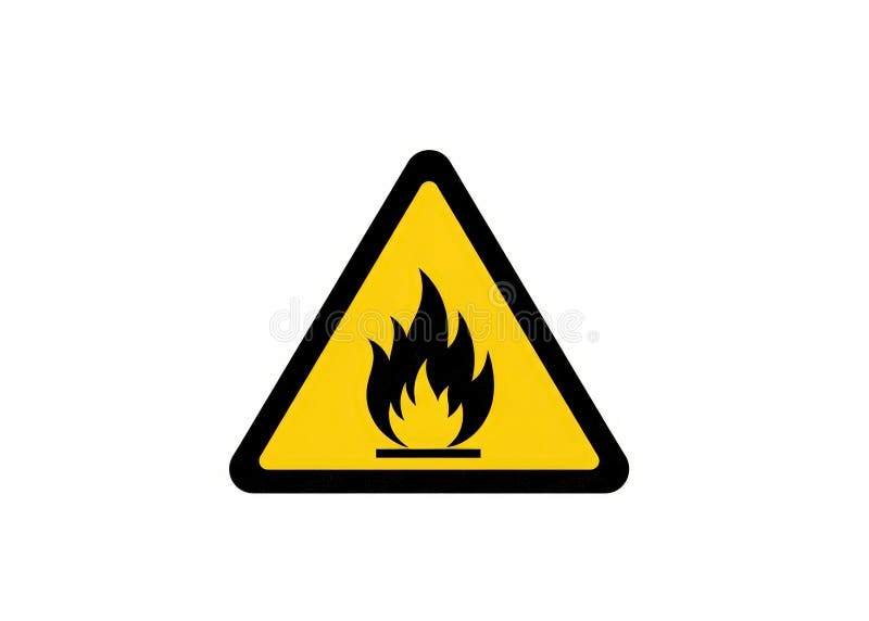 Yellow Fire Hazard Warning Sign Triangle Symbol for Flammable Materials ...