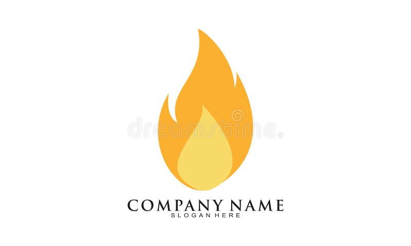 Yellow Fire Simple Vector Logo Stock Vector - Illustration of ...