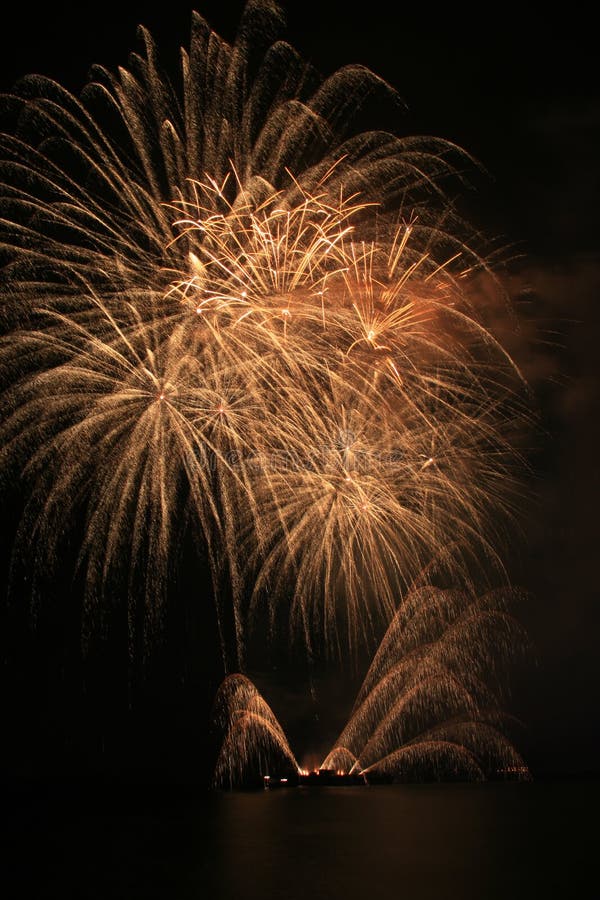 Yellow fireworks stock photo. Image of year, yellow, blue - 5162592