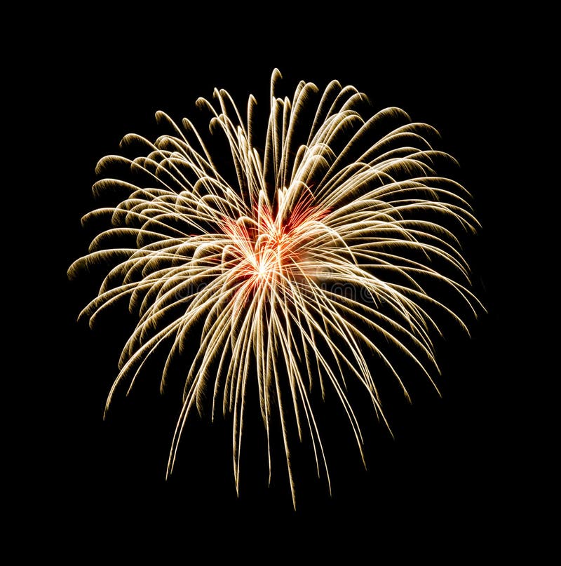 Yellow Fireworks Celebration and Anniversary on Night Sky Background ...