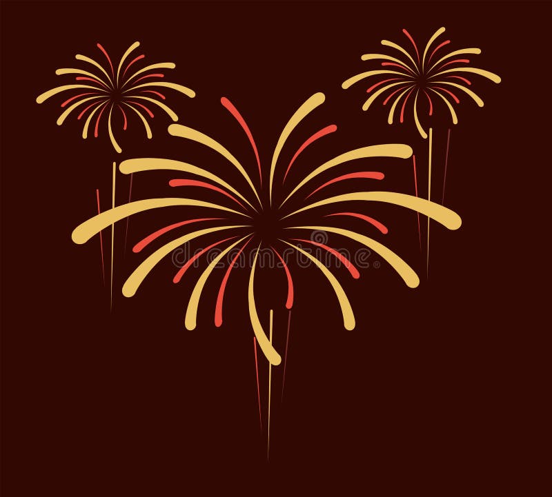 Yellow Fireworks Explosion Icons Stock Vector - Illustration of party ...