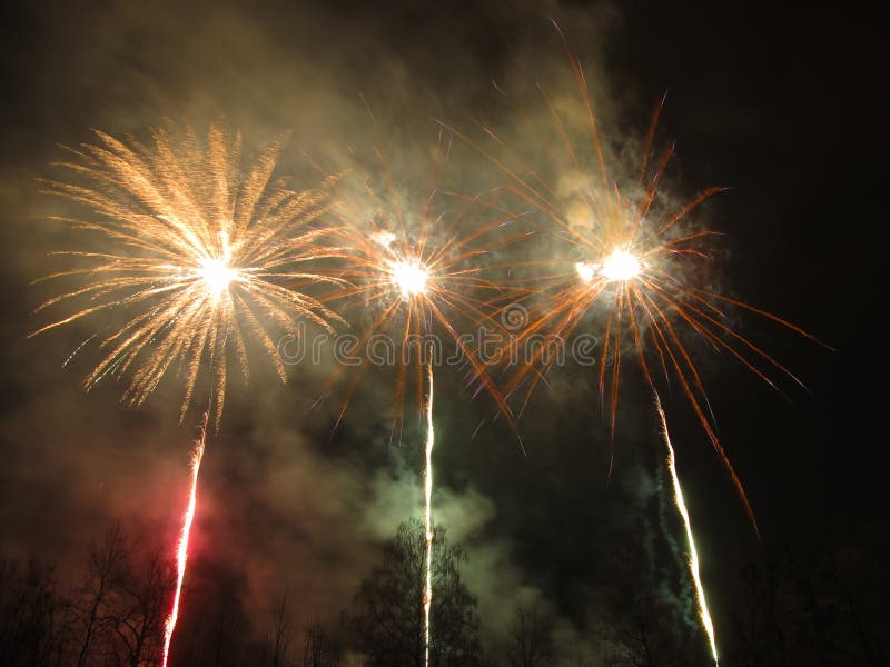 Yellow fireworks stock photo. Image of fireworks, bright - 177955224