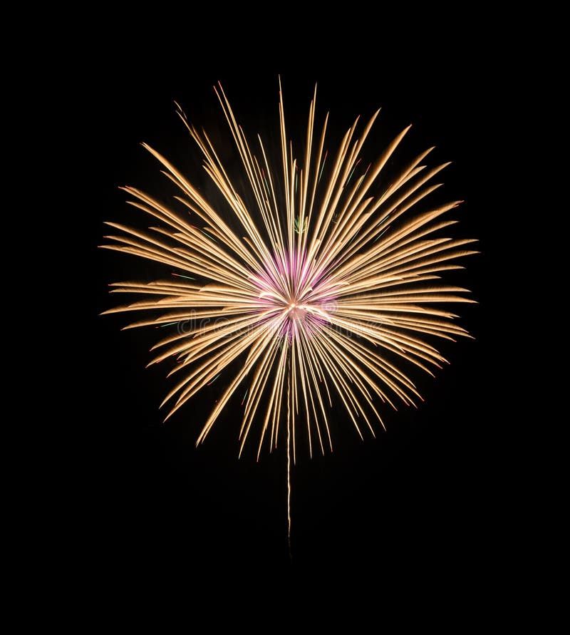 Yellow Fireworks Celebration and Anniversary on Night Sky Background ...