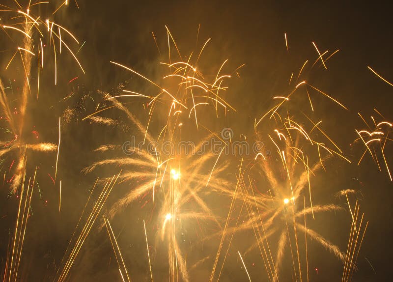Yellow fireworks stock image. Image of beautiful, vivid - 83438039