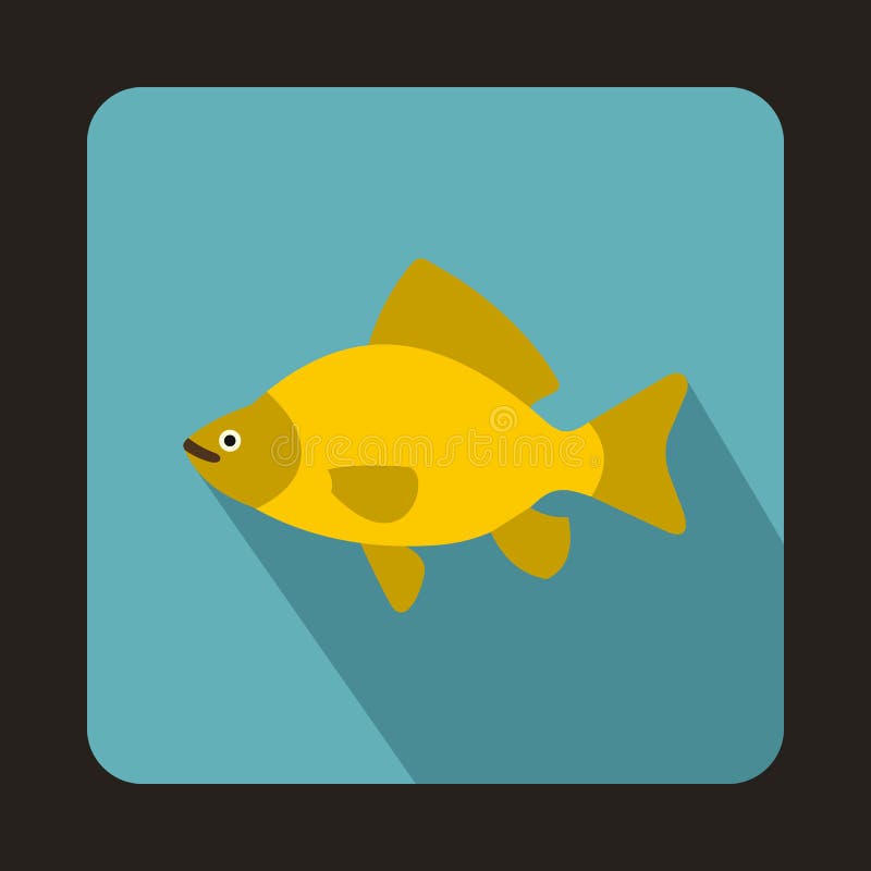 Yellow Fish with Black Stripe Icon, Cartoon Style Stock Vector ...