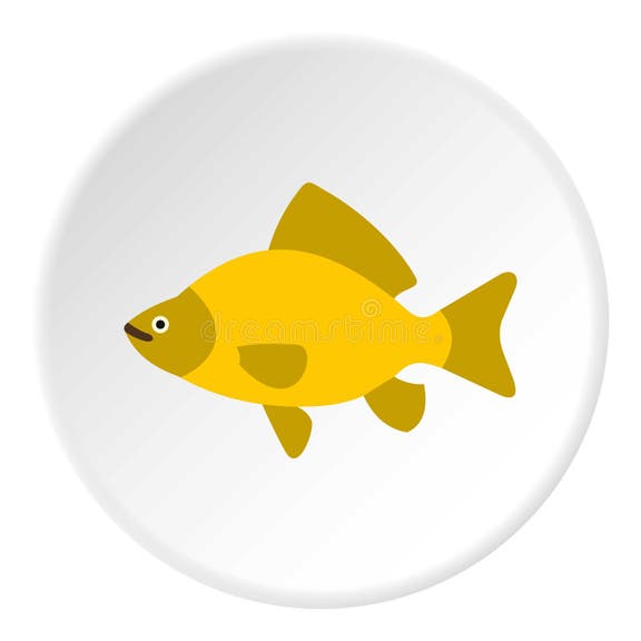 Yellow Fish Icon, Flat Style Stock Vector - Illustration of fauna ...