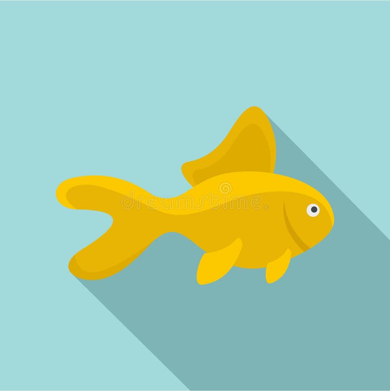 Yellow Fish Icon, Flat Style Stock Vector - Illustration of food ...