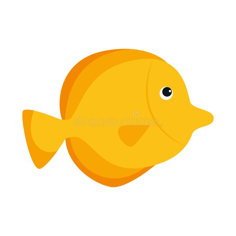 Yellow fish icon stock vector. Illustration of nature - 273202234
