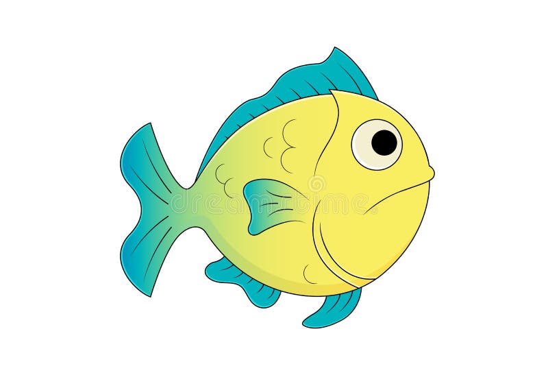Yellow fish stock vector. Illustration of simple, vector - 41725914