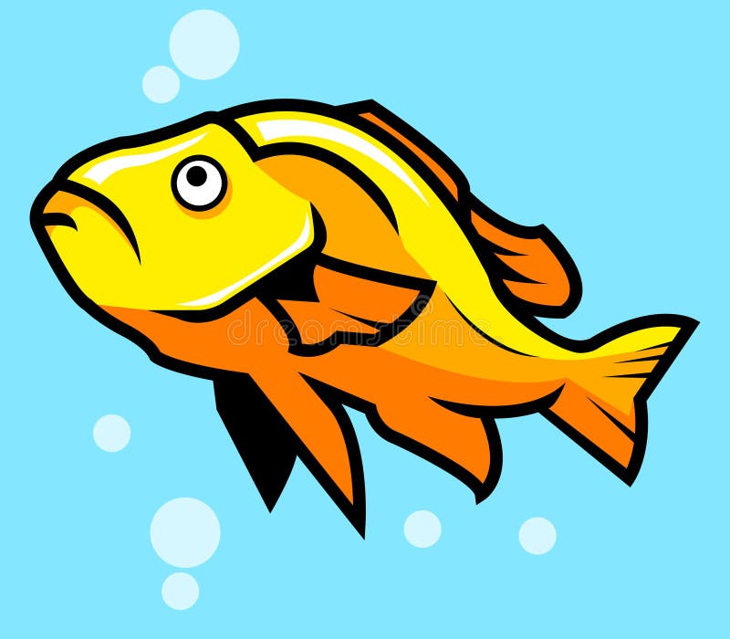 Yellow Fish stock vector. Illustration of life, vector - 54787889