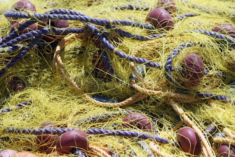 Yellow fishing net stock photo. Image of yellow, boat - 17217668