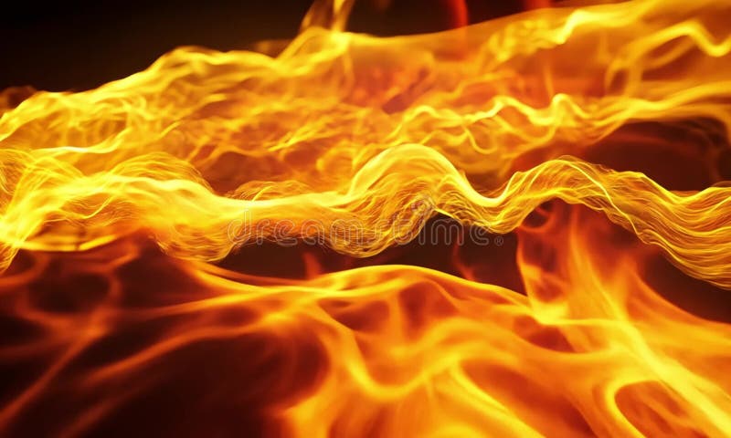 A Yellow Flame with a Black Background. the Flame is Very Long and it ...