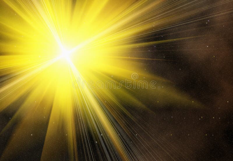 Yellow Flash on a Space Stars Backgrounds Stock Illustration ...