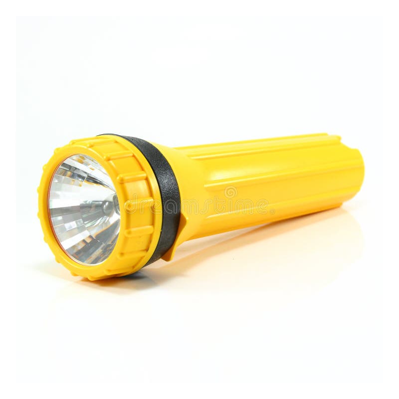 Yellow flashlight stock image. Image of electric, light - 8329033