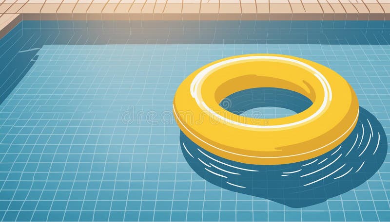Yellow Float Floating in the Pool with Blue Water. Stock Illustration ...