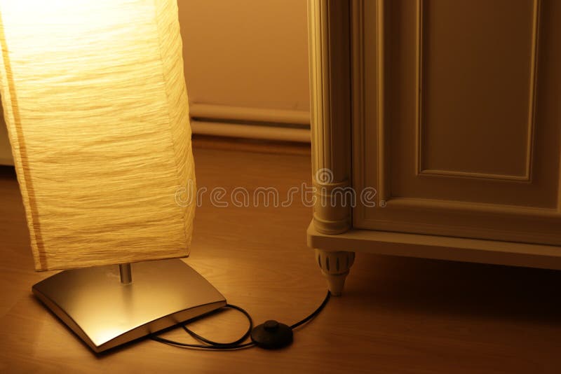 Yellow Floor Lamp from a High Angle Perspective. Stock Photo - Image of ...