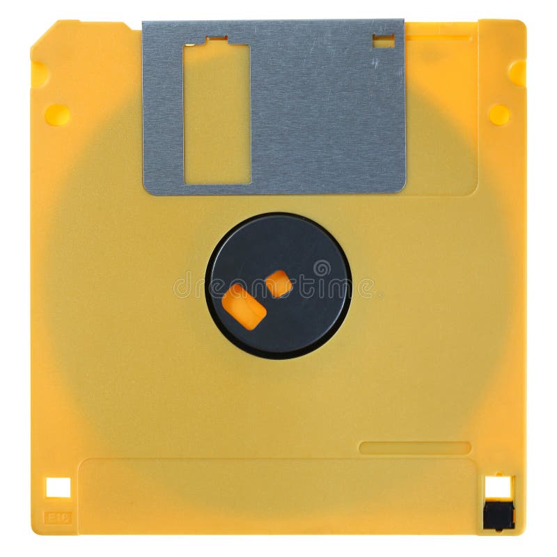 Yellow Floppy Disk Isolated on White Stock Photo - Image of background ...