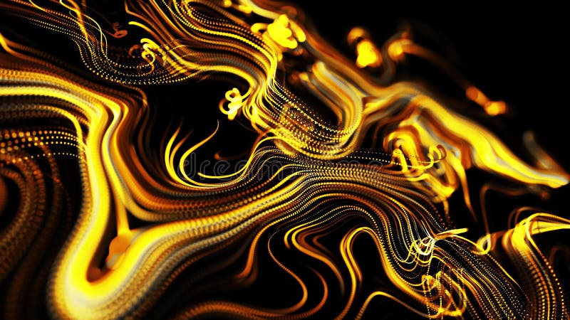 Mesmerizing Yellow Particle Flow Creates a Complex, Intricate Pattern ...