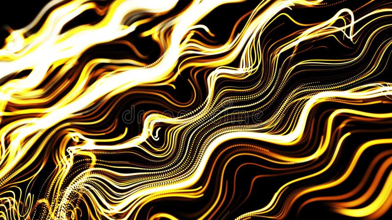 Creative 3D Animation of Yellow Particles Flowing into a Swirling ...