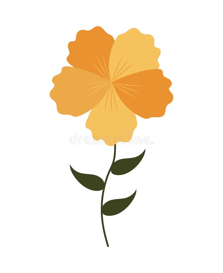 Yellow flower icon stock vector. Illustration of leaf - 215952071
