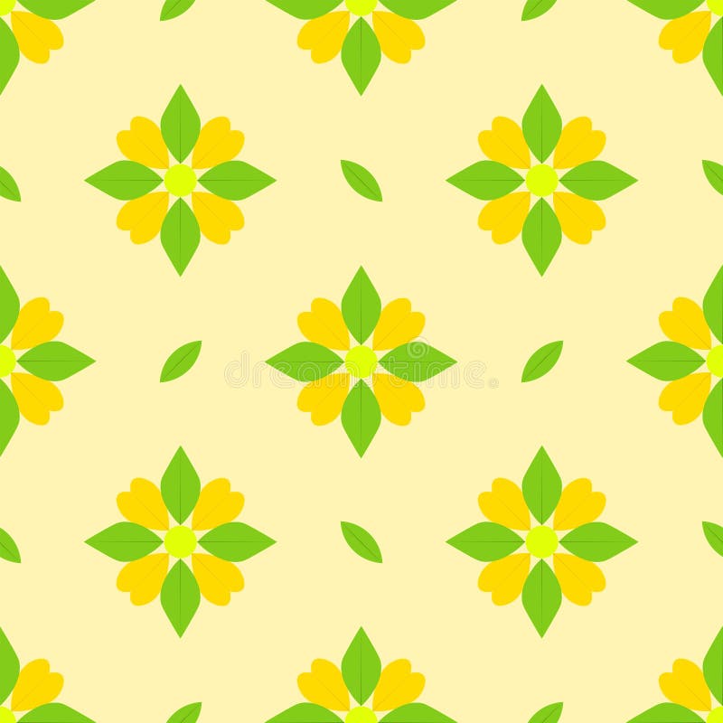 Yellow flower pattern stock illustration. Illustration of abstract ...