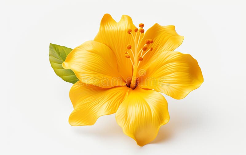 Yellow Flower on a White Background. Generative by Ai Stock ...