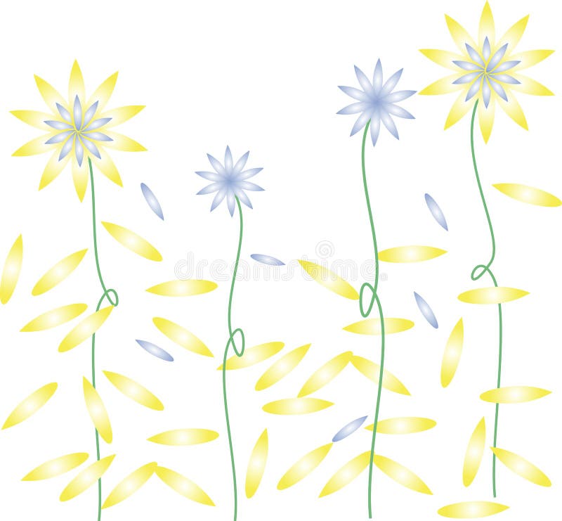 The Yellow Flowers are Showered Stock Vector - Illustration of petal ...