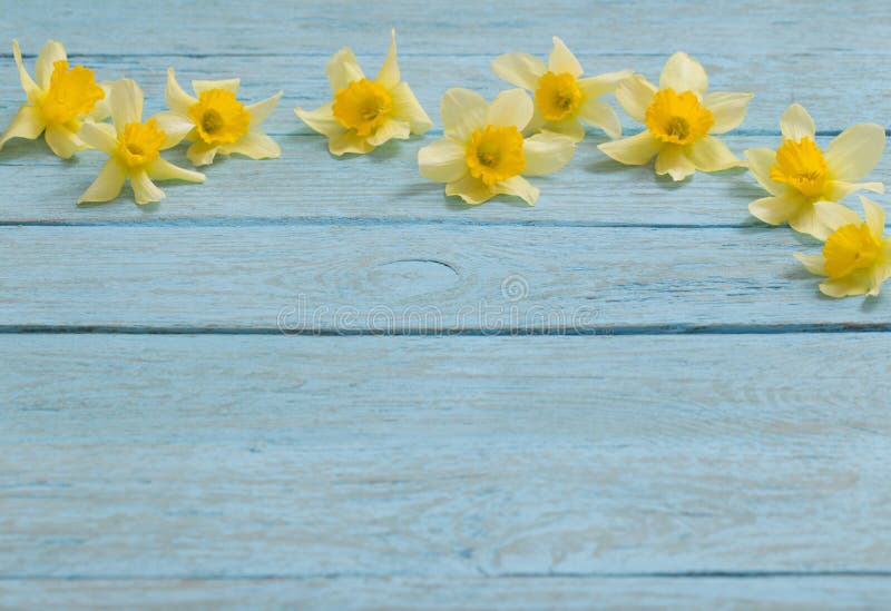 Yellow Flowers on Wooden Background Stock Image - Image of wood, floral ...