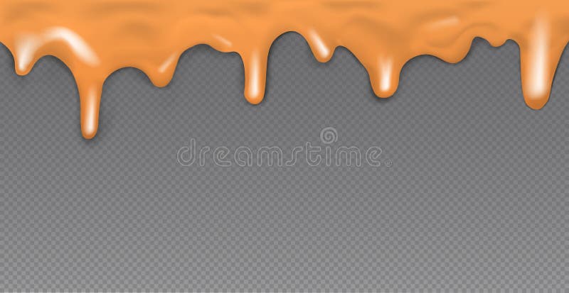Yellow Flowing Caramel, No Background, Panoramic Transparent Template ...