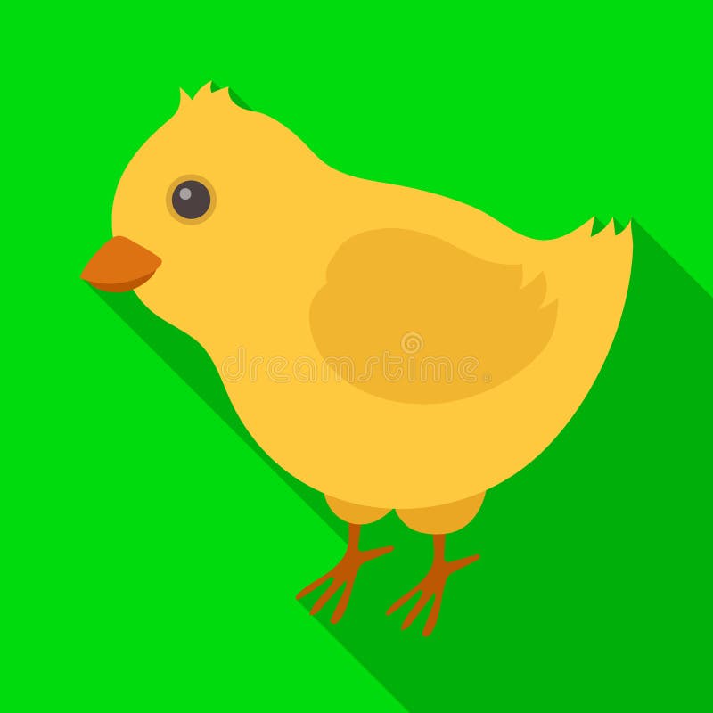 Yellow Fluffy Chick . Easter Single Icon in Flat Style Vector Symbol ...