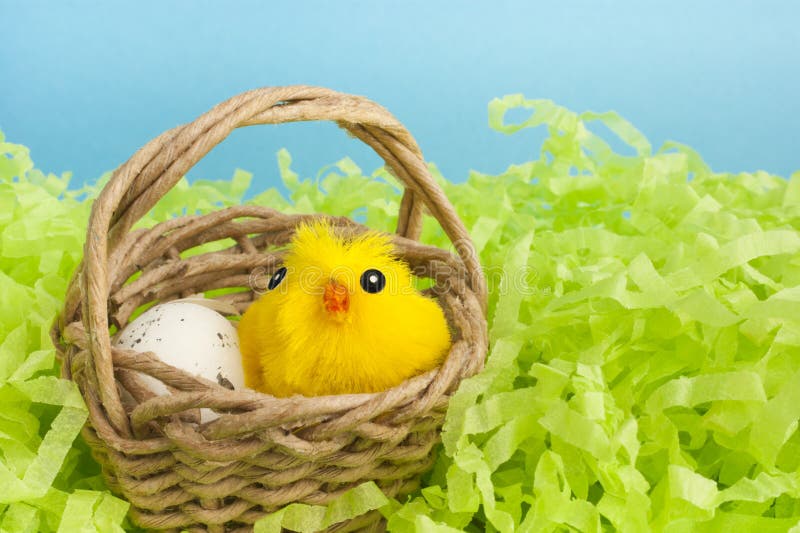 Yellow Fluffy Easter Chicken Toy. Stock Photo - Image of yellow, basket ...
