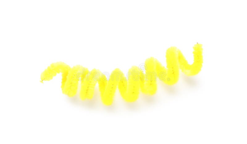Yellow Fluffy Wire Isolated on White, Top View Stock Photo - Image of ...