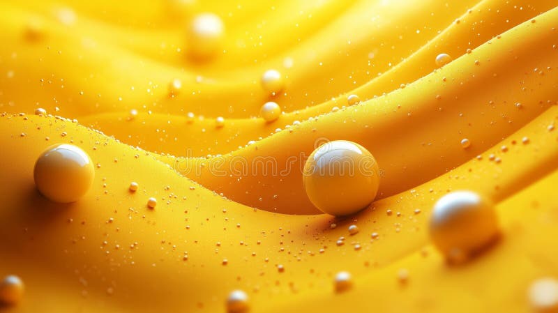 Yellow Fluid Bubbles and Smooth Texture Stock Illustration ...